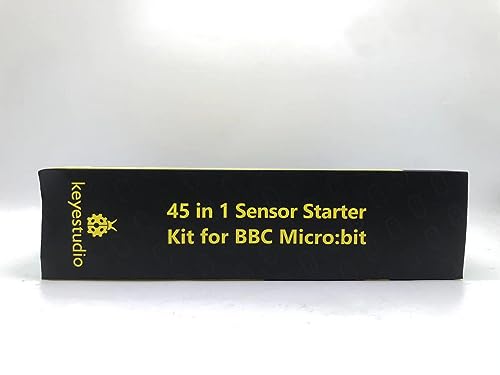 KEYESTUDIO 45 Sensors Starter Kit with Micro:bit V2.2 for Learning Microbit V2 Coding, Sensor Breakout Board, i2c LCD, OLED Display, Water Sensor, 5v Relay Accessories with Tutorials for Teens Adults