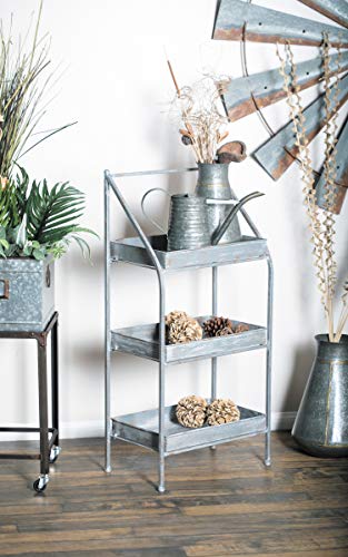 Deco 79 Plantstand, 11" W x 39" H, Gray