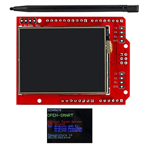 Taidacent RM68130 2.2 Inch TFT LCD Touch Screen Controller Board Screen Expansion Board with Temperature Module and Pen Shield Interface LCD Screen Adapter Board Compatible with UNO R3