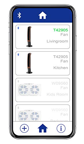 Lasko Wind Curve Electric Oscillating Tower Fan with Bluetooth Technology for Indoor, Bedroom and Home Office Use, 42", Woodgrain T42905