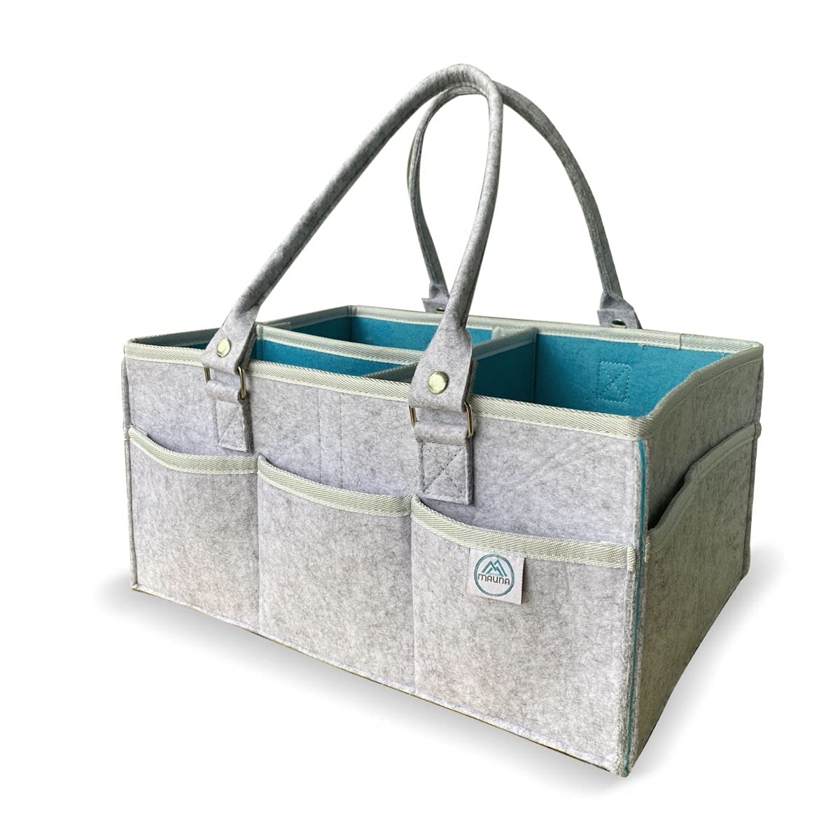 Mauna Baby Diaper Caddy Organizer: Portable Holder Bag for Changing Table and Car, Nursery Essentials Storage Bins