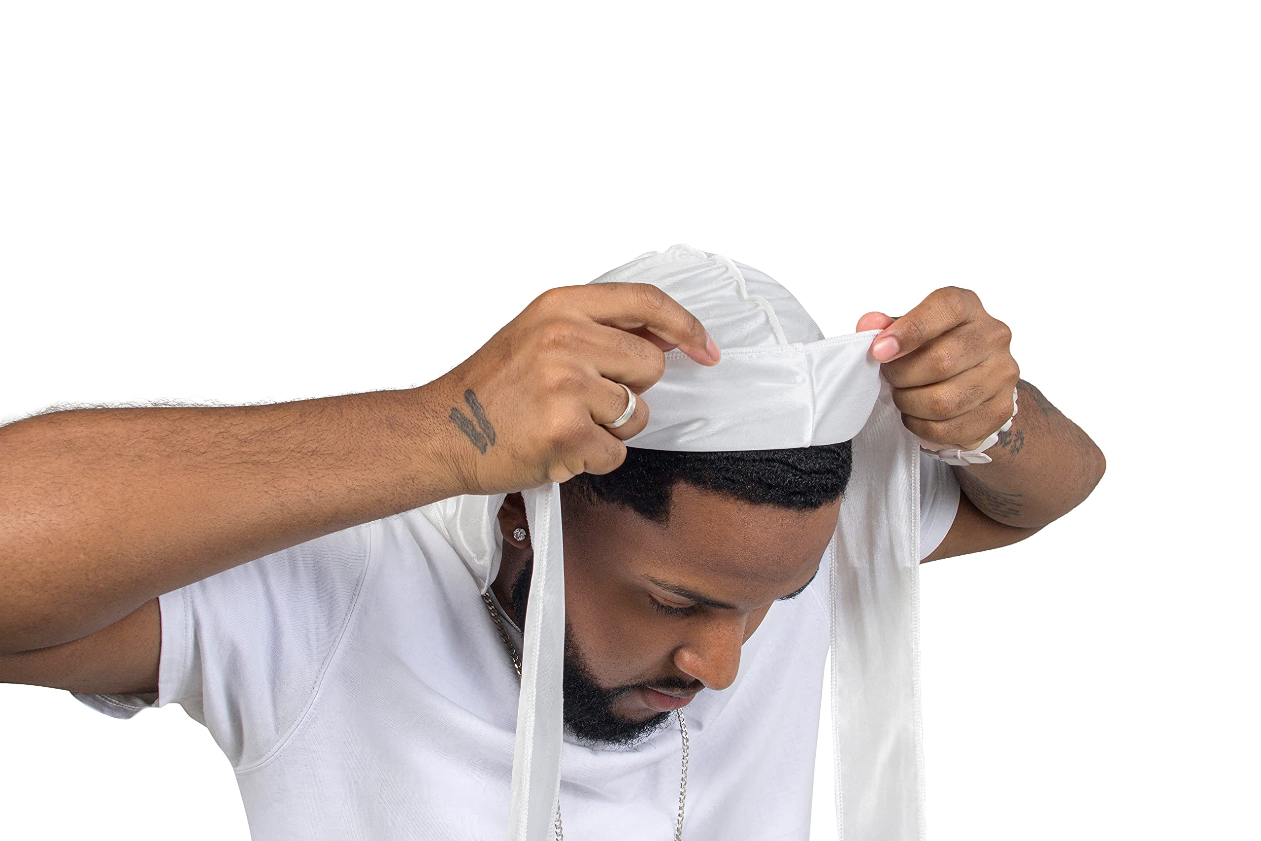 ForceWave 3 Pieces Silky Durags and 1 Wave Cap Pack for Men Waves, Moisture-Tech Fabric Satin Du-Rag