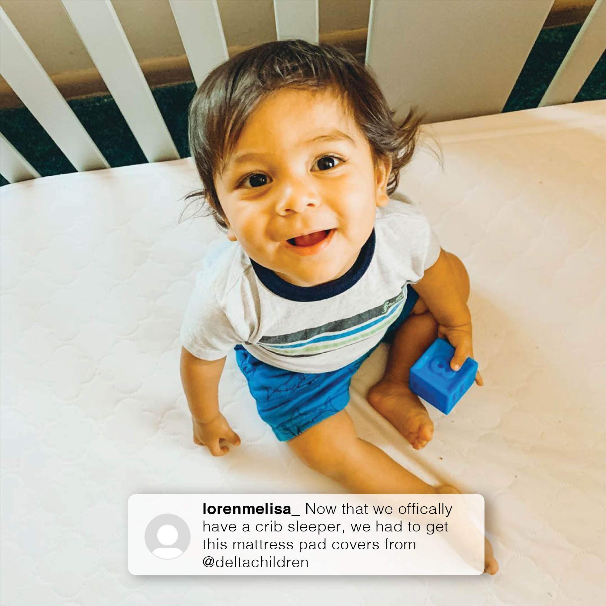 Delta Children Serta Sertapedic Crib Mattress Pad Cover/Protector with Nanotex Stain Repel and Release, Large, White