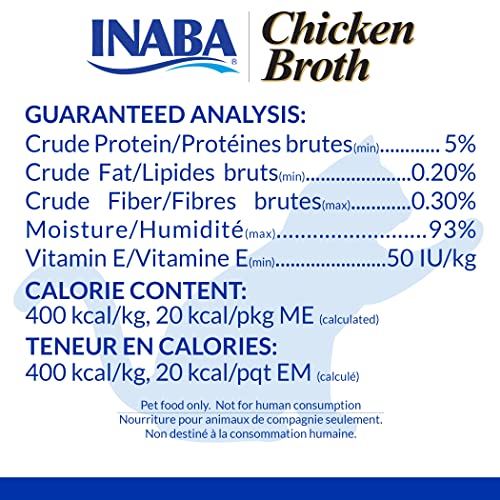 INABA Chicken Broth Side Dish for Cats with Vitamin E, Eight 1.76 Ounce Pouches, Chicken Recipe