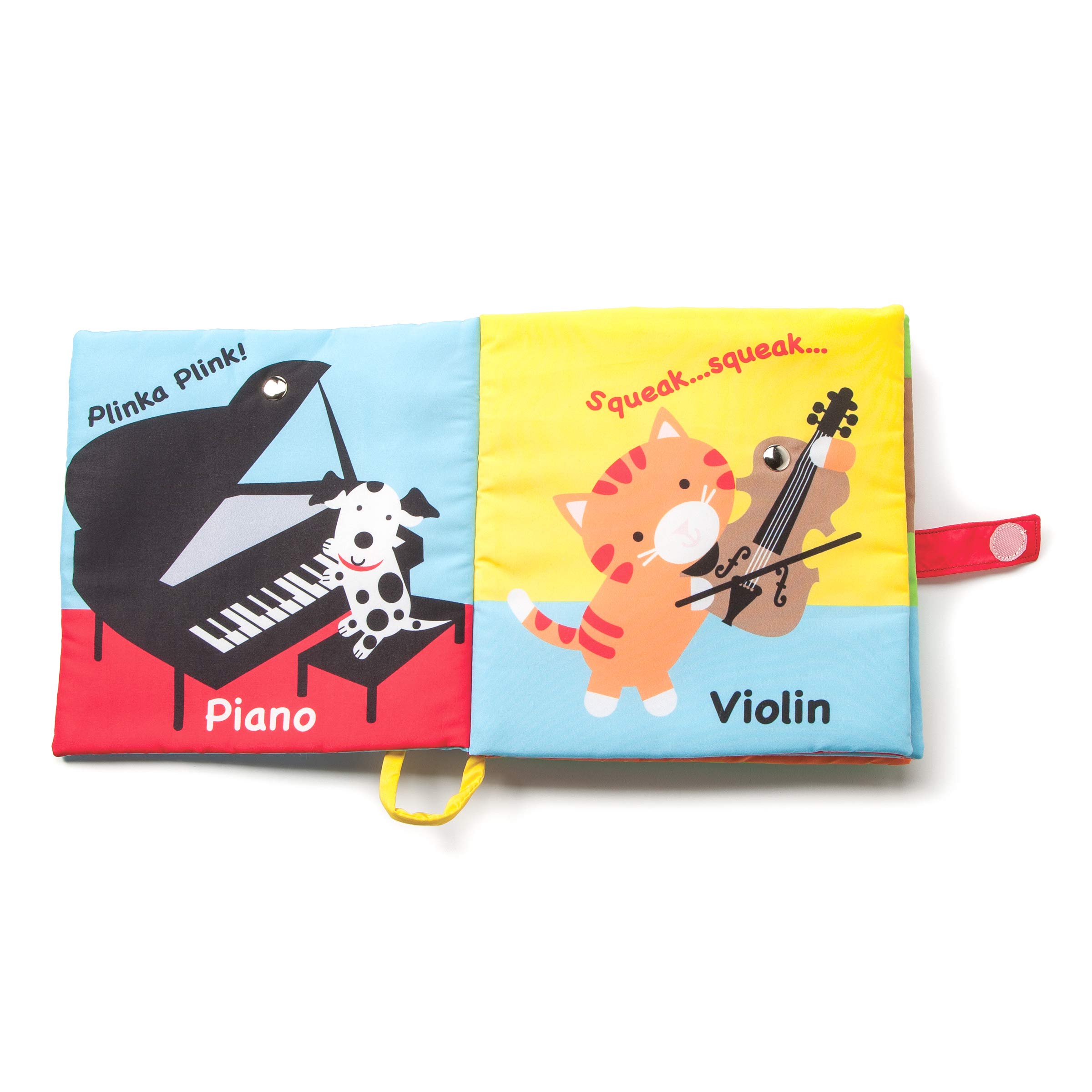 DEMDACO Playing Animal Friends Music Note Primary Hues Children's Musical Soft Book Toy