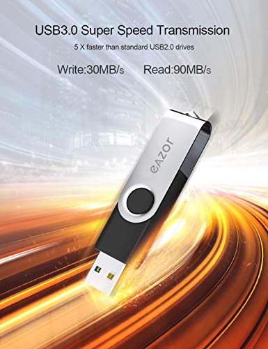 EAZOR USB Flash Drive 64GB - USB 2.0 Interface Digital, Thumb Drive with Swivel Design, Compatible with Computer/Laptop/External Memory Storage, Stick Jump Drive for Photo/Video Backup (64GB-2.0)