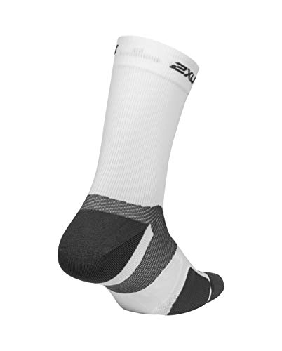 2XU Vectr Crew Sock, White/Grey, X-Large