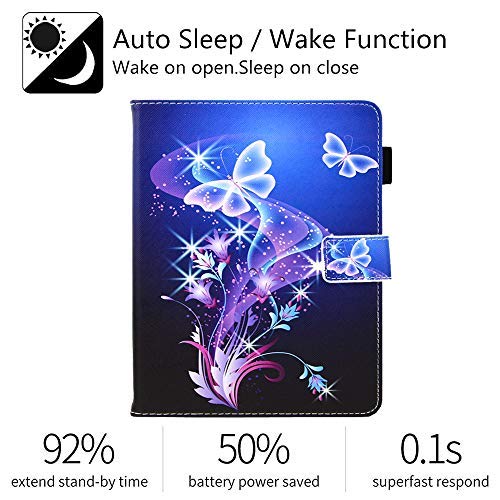 Case for Kindle fire HD 8 Old Model (Only Fit 2018 2017 2016, 8th/7th/6th Gen), Not Fit HD 8 2020 Tablet and HD 8 Plus, JZCreater Standing Case Cover with Auto Wake/Sleep, Purple Butterfly