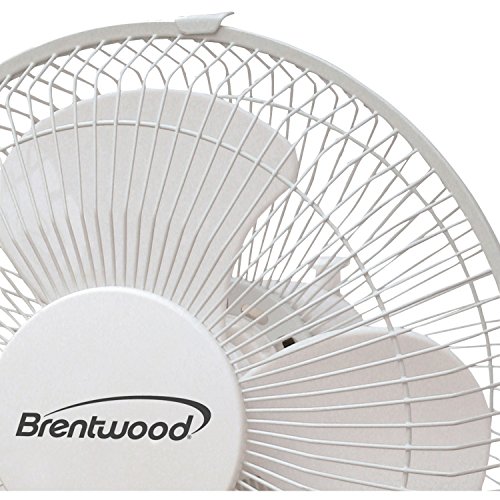 Brentwood Kool Zone F9DW 9" Oscillating Desk Fan, One Size, White