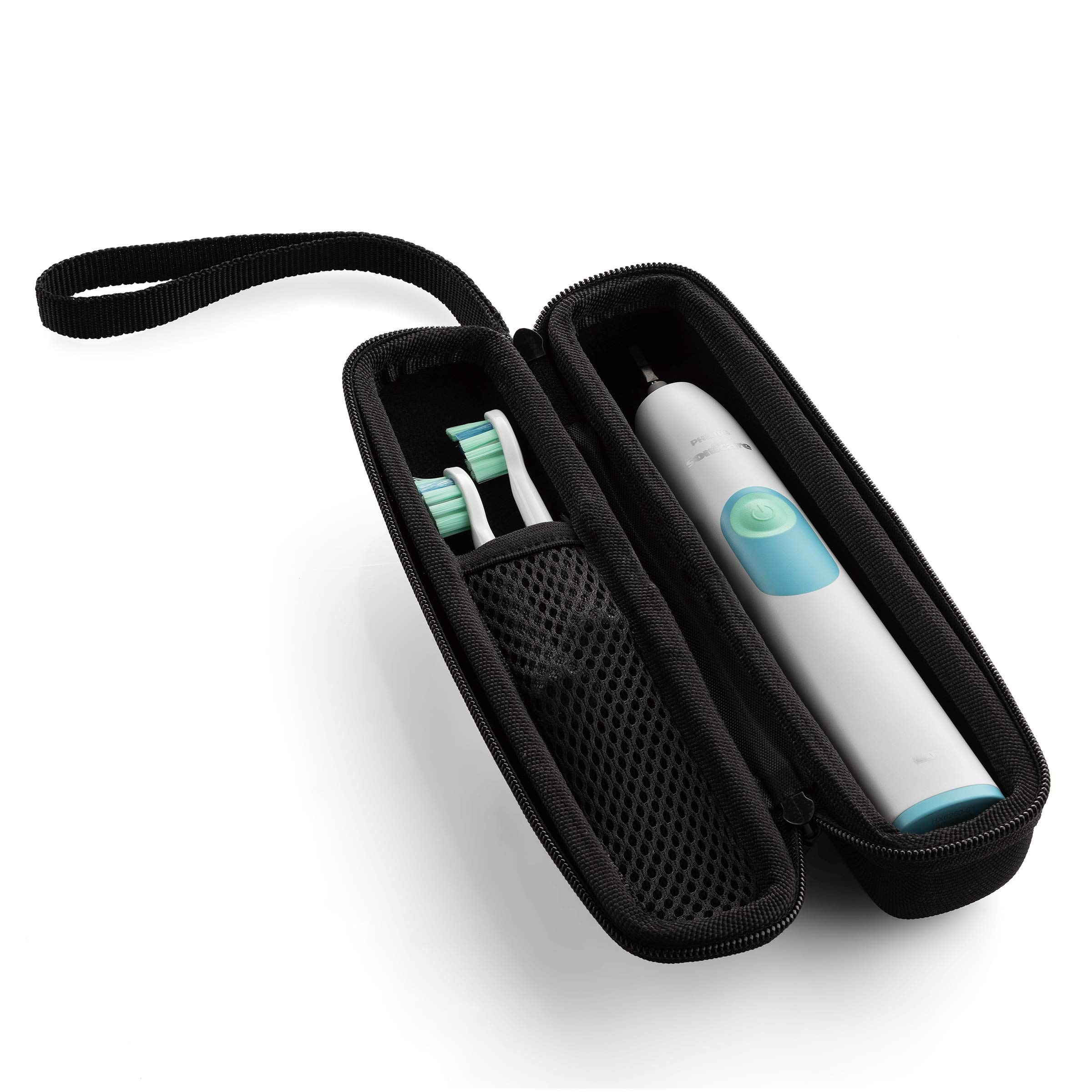 caseling Hard Toothbrush Travel Case Fits Philips Sonicare Protective Clean 4100 Sonicare 2 Series Portable Toothbrush Holder with Easy Grip Carry Strap (Small (Great for Travel))