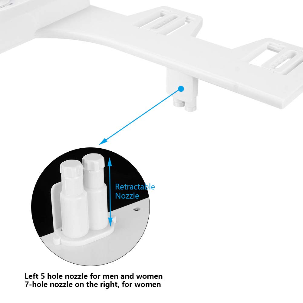 3/8 Thread Bidet Attachment, Hot and Cold Water Double Nozzle Toilet Bidet Sprayer EU Standard