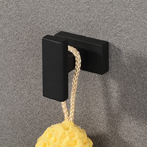 Alise Towel Hook Bathroom Single Robe Hooks Wall Mount Clothes Hook for Bedroom Kitchen Cloakroom Door Back Cabinet,GOY004B-4P SUS304 Stainless Steel Matte Black Pack of 4