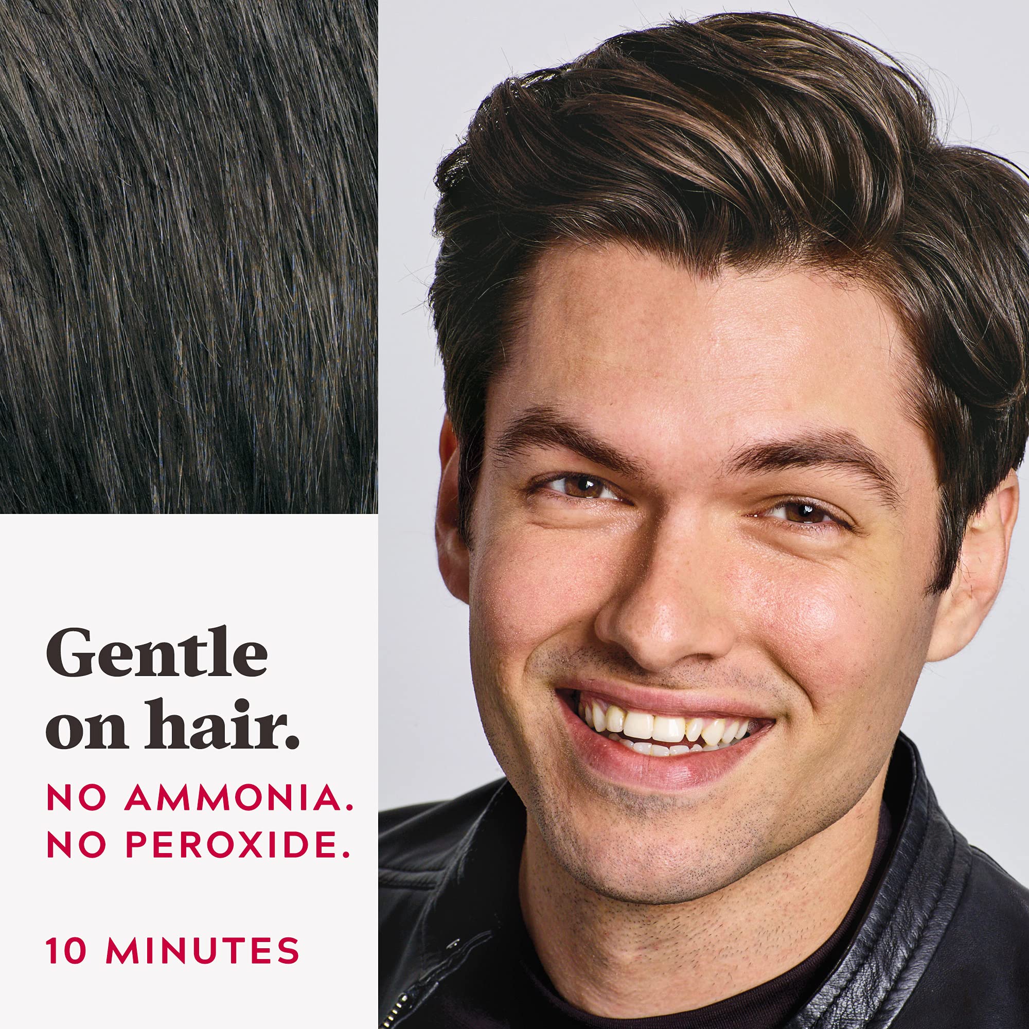 Just For Men Easy Comb-In Color Mens Hair Dye, Easy No Mix Application with Comb Applicator - Dark Brown, A-45, Pack of 3
