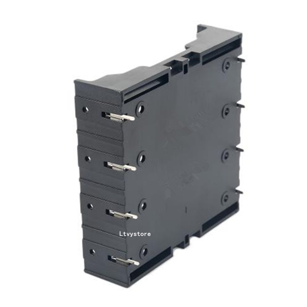 Ltvystore 18650 Battery Case Holder, 8 Pcs 4 Slots x 3.7V DIY Battery Storage Box, in Parallel Black Plastic Batteries Case with Pin for 4 x 18650