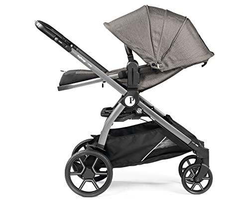 Peg Perego Ypsi – Compact Single to Double Stroller – Compatible with All Primo Viaggio 4-35 Infant Car Seats & Ypsi Bassinets - Made in Italy - City Grey (Grey)