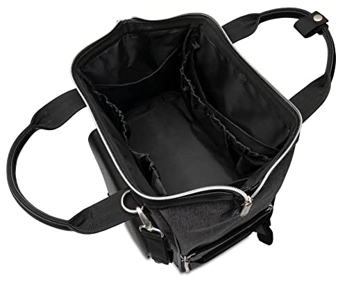 Baby Brezza Lucia Baby Diaper Bag Backpack and Tote β Carry How You Choose β Spacious but Compact Design with 12 Pockets and Slide Out Diaper Caddy, Graphite