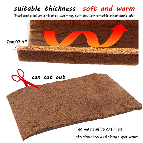 Hamiledyi Reptile Carpet Natural Coconut Fiber Tortoise Carpet Mat for Pet Terrarium Liner Reptile Supplies for Lizard Snake Chamelon Turtle Bedding Bunny Rabbit Mat(4 pcs)