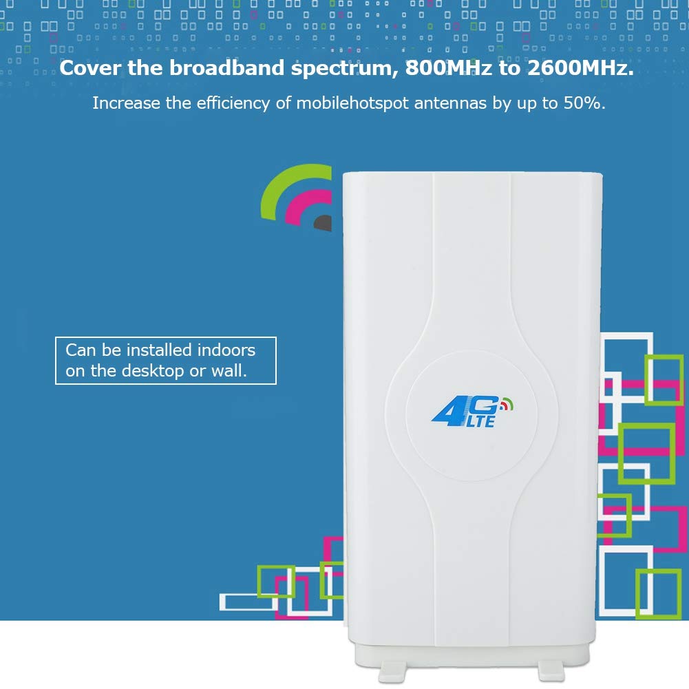 Blazing Fast Indoor 4G LTE 88DBi High Gain Plate Antenna 800MHz to 2600MHz Support TS-9 Connector Customizer Installed Indoors on The Desktop or Wall. (SMA)