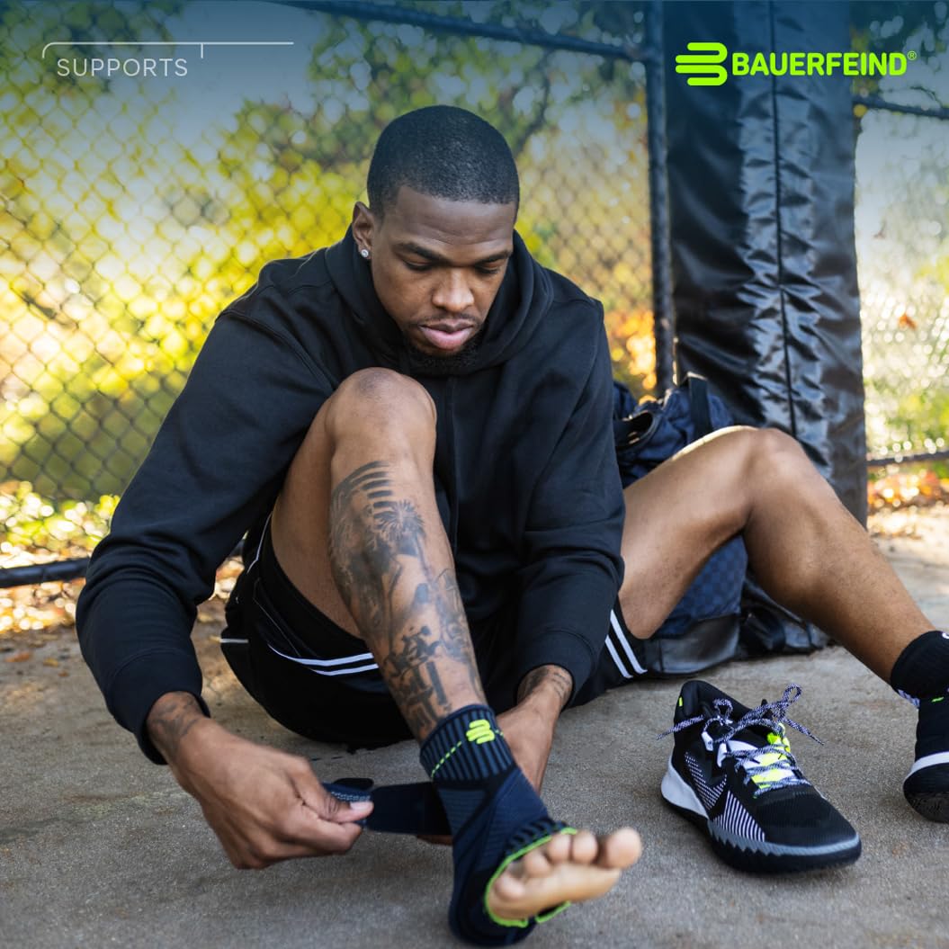 Bauerfeind Sports Ankle Support - Breathable Compression (Black, Small/Left)