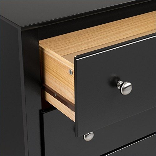 Home Square Contemporary 3 Piece Bedroom Set with Bedroom Dresser and 2 Piece 3-Drawer Nightstand in Black