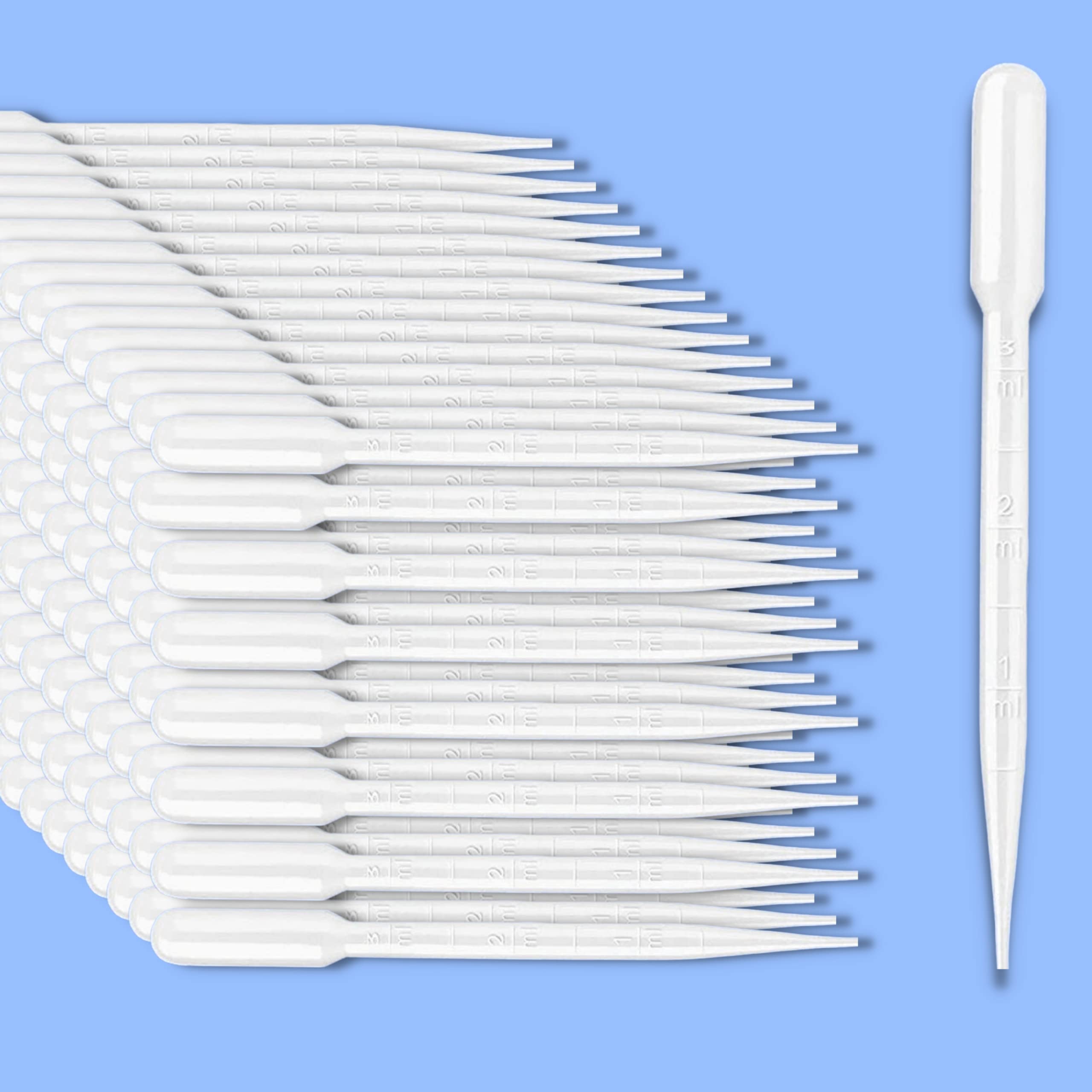 300PCS Disposable Plastic Transfer Pipettes Graduated Eye Dropper Suitable for Essential Oil Science Laboratory 3 ml