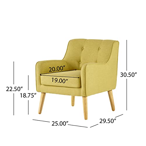 Christopher Knight Home Felicity Mid-Century Fabric Arm Chair, Wasabi
