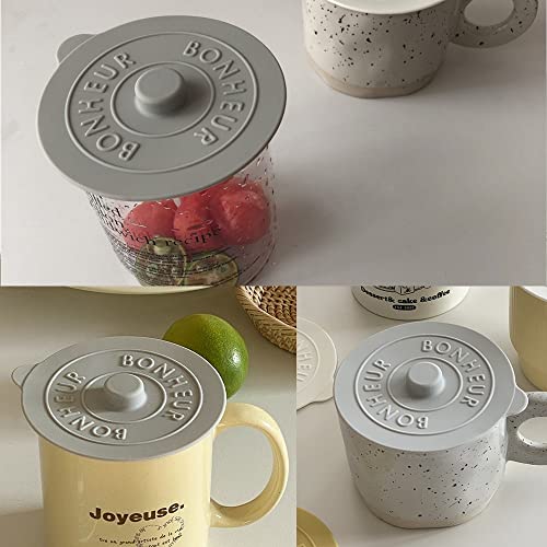 3 Pcs Silicone Cup Lids Anti Dust Seal Mug Covers Reusable Glass Cup Covers for Mugs Tea Cups Coffee Cup Cover