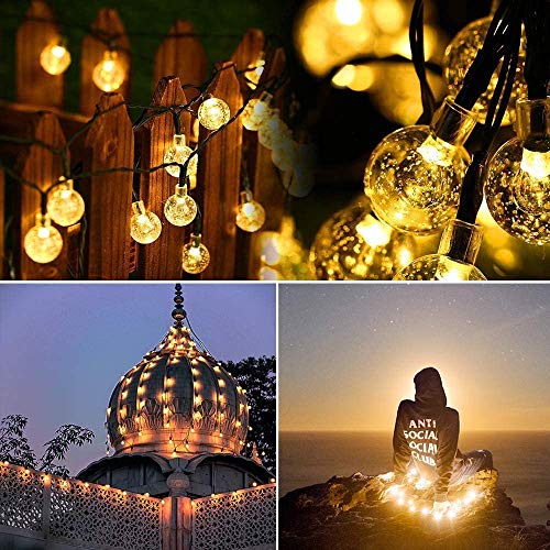30 LED String Lights 10ft 8 Modes Waterproof Outdoor with Bulb Decorative Lighting for Garden, Yard, Home, Party, Wedding, Christmas