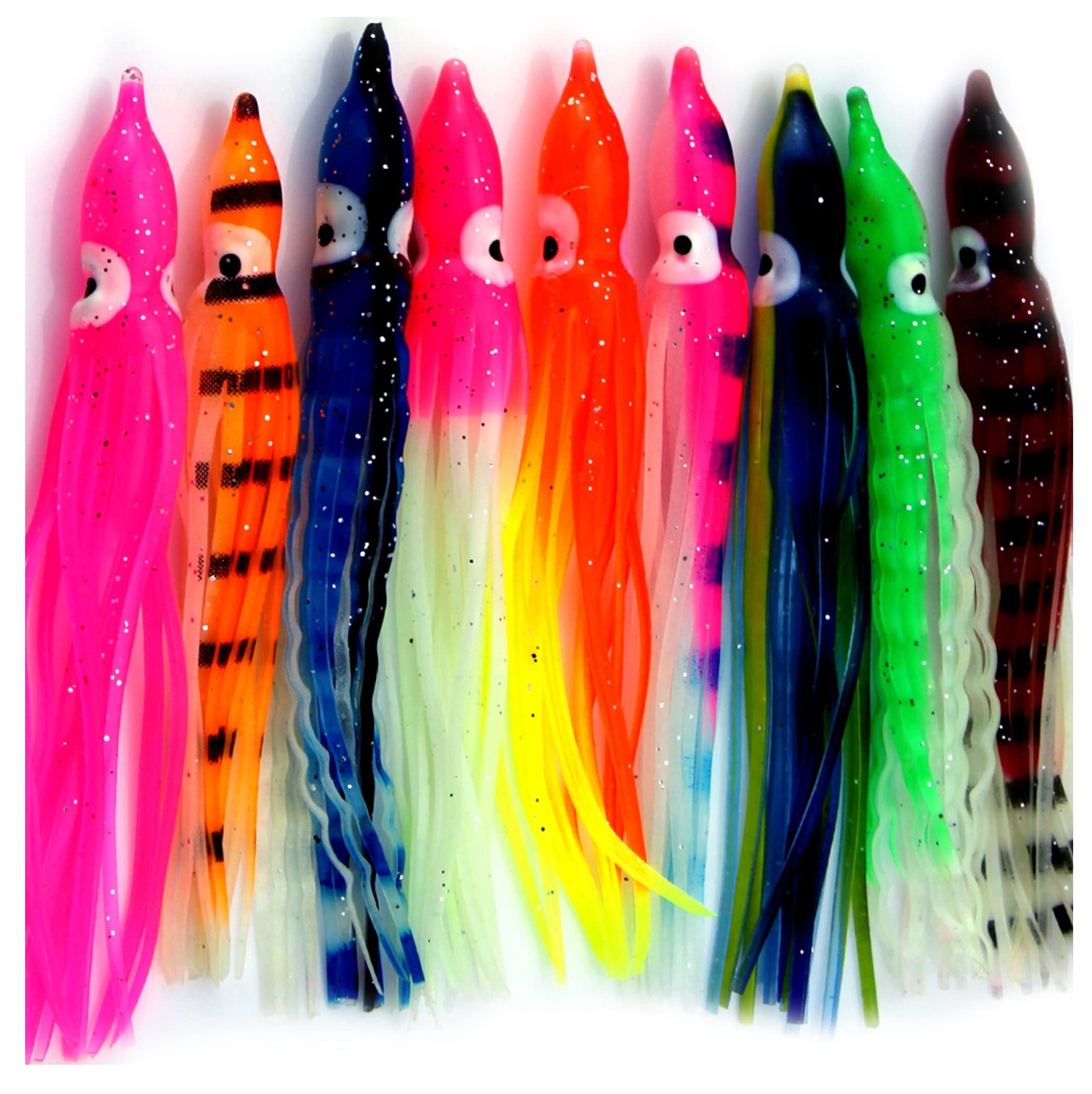 30cm Soft Trolling Bait Fishing Lures Squid Skirt Fishing Octopus Skirts for Saltwater Tackle (5pcs)