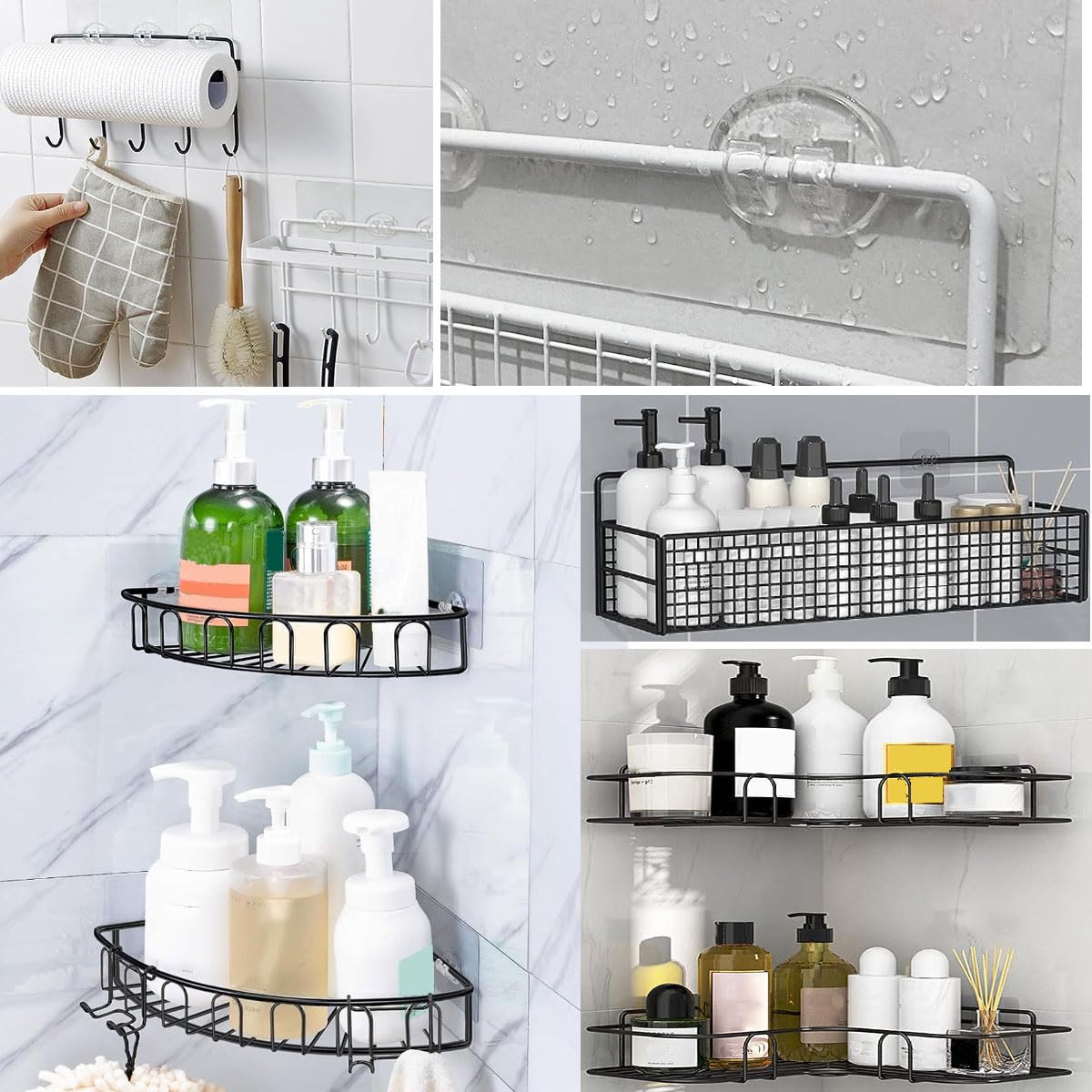 24 Pcs Shower Caddy Adhesive Replacement,Adhesive Hooks,Strong Transparent Adhesive,Shower Shelf Adhesive for Soap Holder, Bathroom Storage Shelves, Kitchen Racks (10Pack)