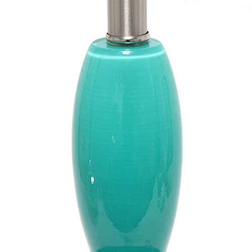 Elegant Designs LT3315-TEL Contemporary Curved Glass Table Lamp, Teal