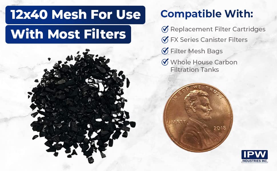5 Lbs Bulk Water Filter/Air Filter Refill Coconut Shell Granular Activated Carbon Charcoal by IPW Industries Inc