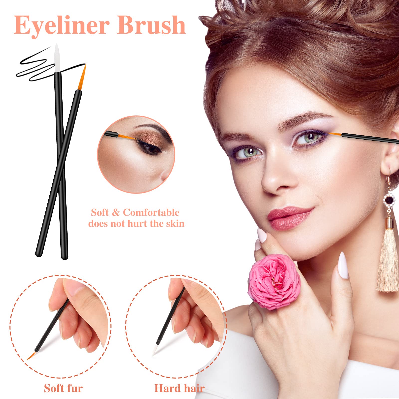 306 PCS Disposable Makeup Applicators Tools Kit 70 Disposable Eyeliner Brushes 100 Mascara Wands Eyelash Brush 100 Lipstick Applicators 30 Eye Shadow Brush