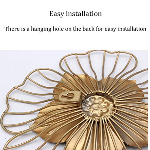 Funerom Metal Floral Wall Decoration Flower Wall Decor(Copper 11.75x1.2x11.75 inches)