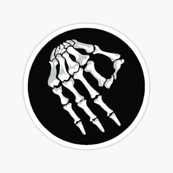 3 pcs Set | Circle Game Skeleton Hand - Funny Hard Hat Stickers Decals Welder, Pipefitter, Construction Helmet, Union Hardhat, Mechanic, Tool Box Stickers
