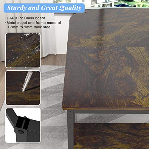 Earthsign L-Shaped Home Office Desk with Four Shelves Storage, Spacious Corner Computer Desk for Working from Home, Workstation, Gaming, 56.96 Inch, Round Corner, with Wood Top