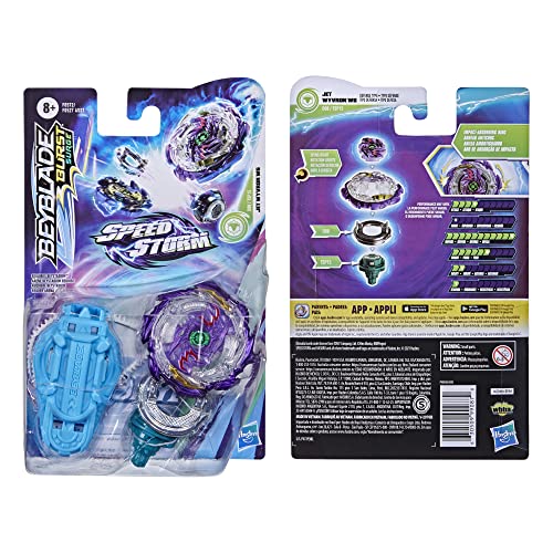 BEYBLADE Burst Surge Speedstorm Jet Wyvron W6 Spinning Top Starter Pack β Defense Type Battling Game Top with Launcher, Toy for Kids
