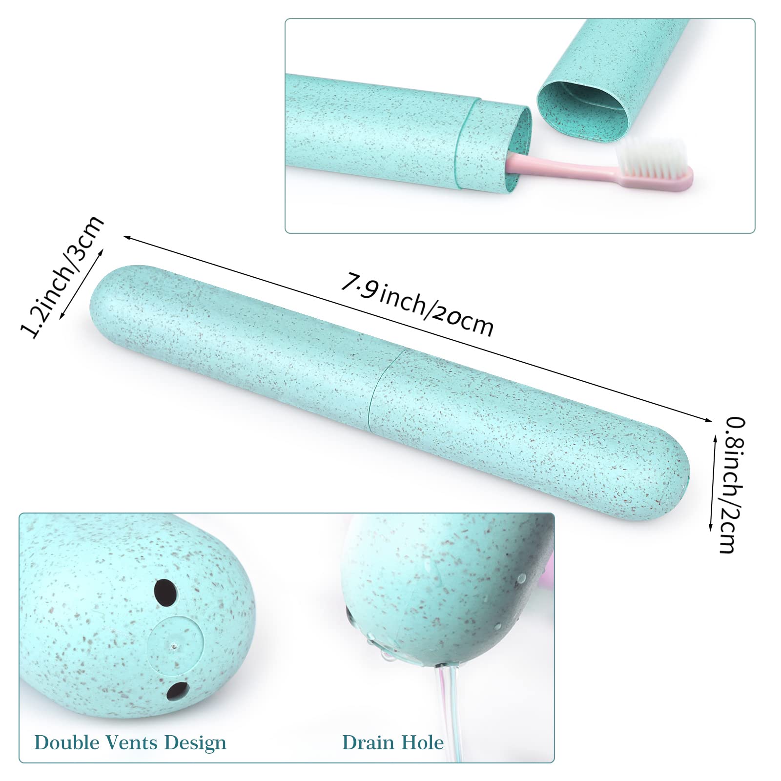 Hooqict 4 Pack Travel Toothbrush Case Portable Travel Toothbrush Holder Plastic Toothbrush Container Protector Cover for Traveling, Camping, Home, School, Business