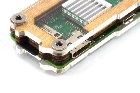 C4 Labs Zebra Zero for Raspberry Pi Zero - Wood T2 - with Heatsinks