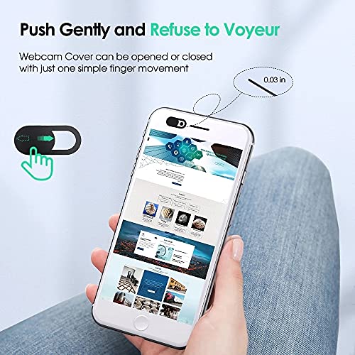 kkhouse 20PCS Mobile Phone Privacy Sticker Webcam Cover Shutter Magnet Slider Plastic for Phone Web Laptop Tablet Camera Cover (Black)