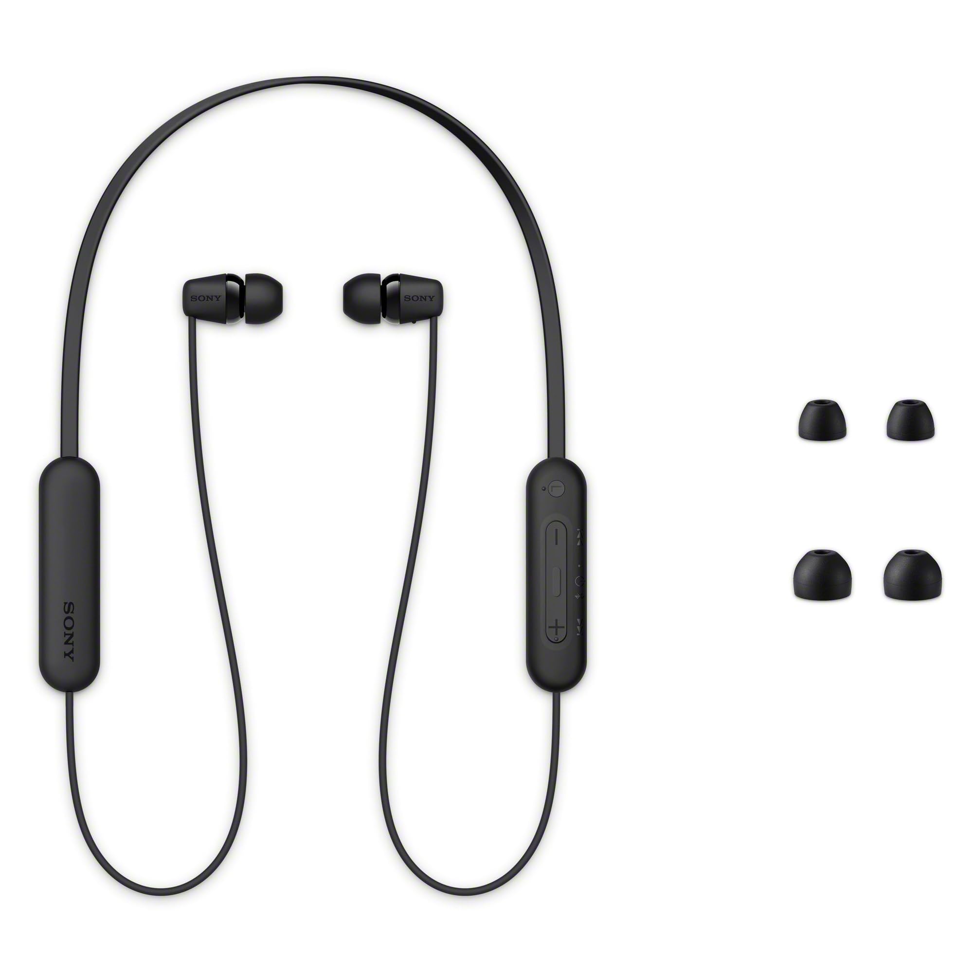 Sony WH-1000XM4 Wireless Noise Cancelling Over-Ear Headphones with Mic (Silver) WI-C100 in-Ear Wireless Headphones Bundle (2 Items)