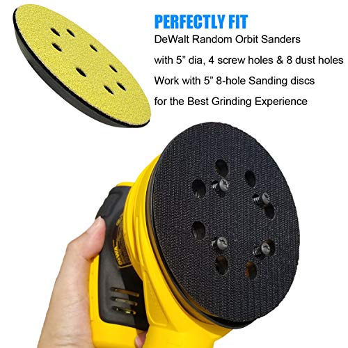 5" Hook-&-Loop Replacement Sander Pad for DeWalt DWE6423/6423K, DWE6421/6421K, DCW210B Random Orbital Sander - 5 Inch Aluminum Alloy Sanding Pad for Part Number DWE64233 & N329079 …
