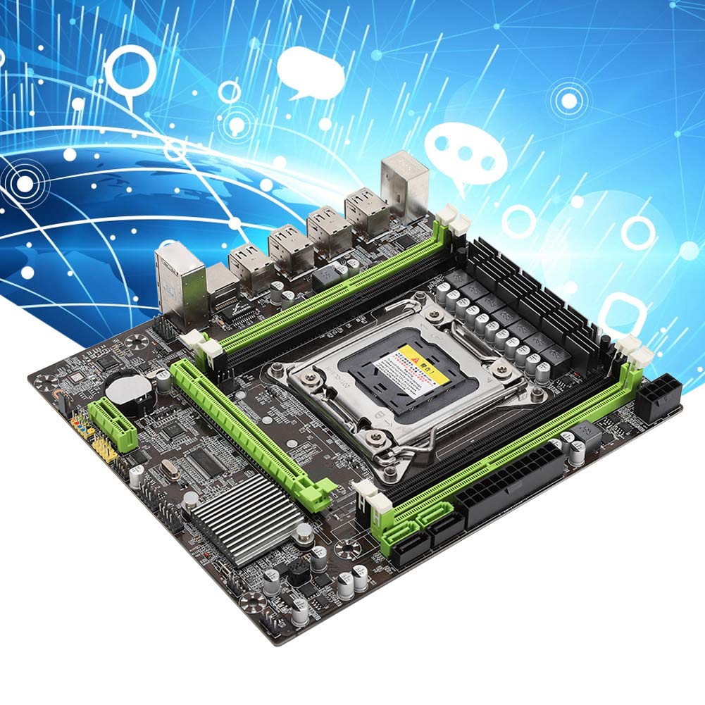 Hopcd Desktop Computer Motherboard, LGA 2011 Motherboard Support 1066/1333/1600 / 1866MHz DDR3+ RTL8111H Gigabit Network Card / SATA3.0+PCI-E /6-Channel Audio Chip