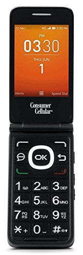 Consumer Cellular - Alcatel Go Flip 4044L 4G Lte 4G 2MP - Flip Phone - Black