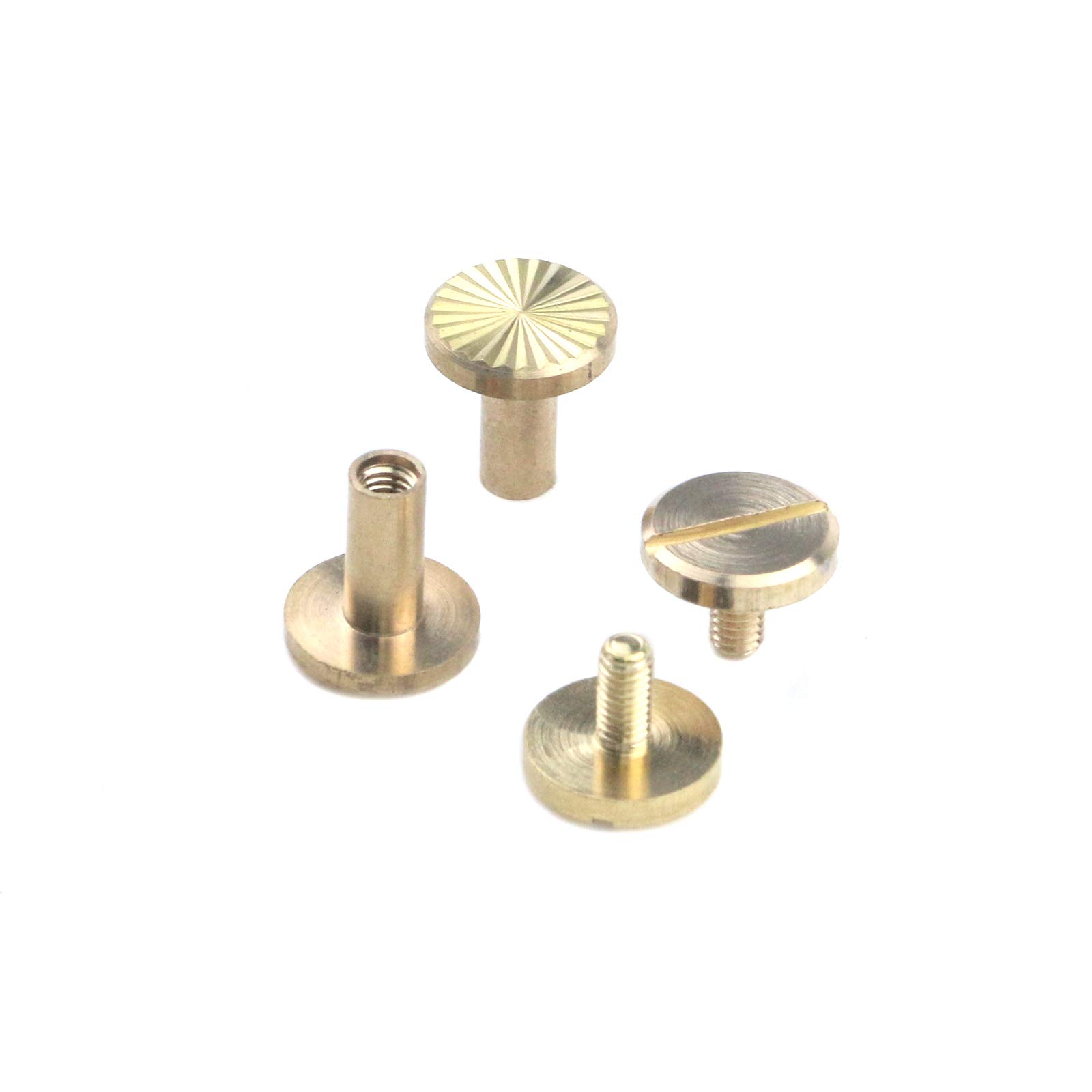 T Tulead 10PCS Brass Chicago Screws Decorative Bookbinding Stud Screws Rivet Stud Post Fastener 10x4x9mm
