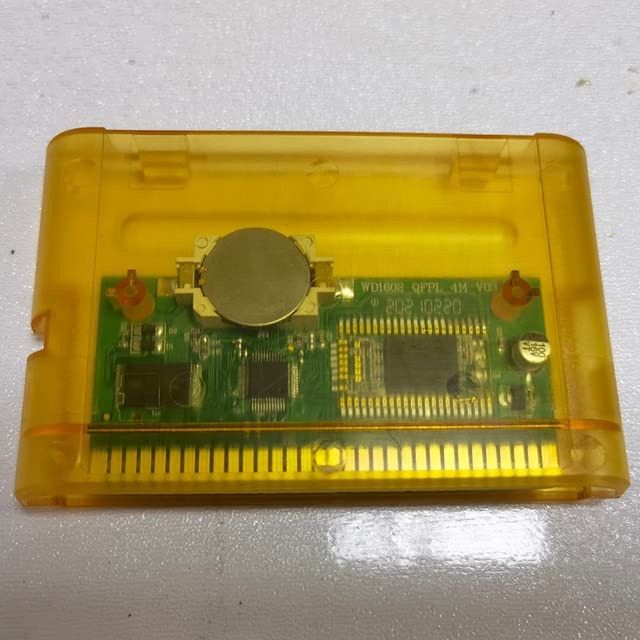 235 In 1 2G Memory Hack Collection With Battery Save For 16 Bit MD Game Card Sega Mega Drive Genesis (Clear Yellow)