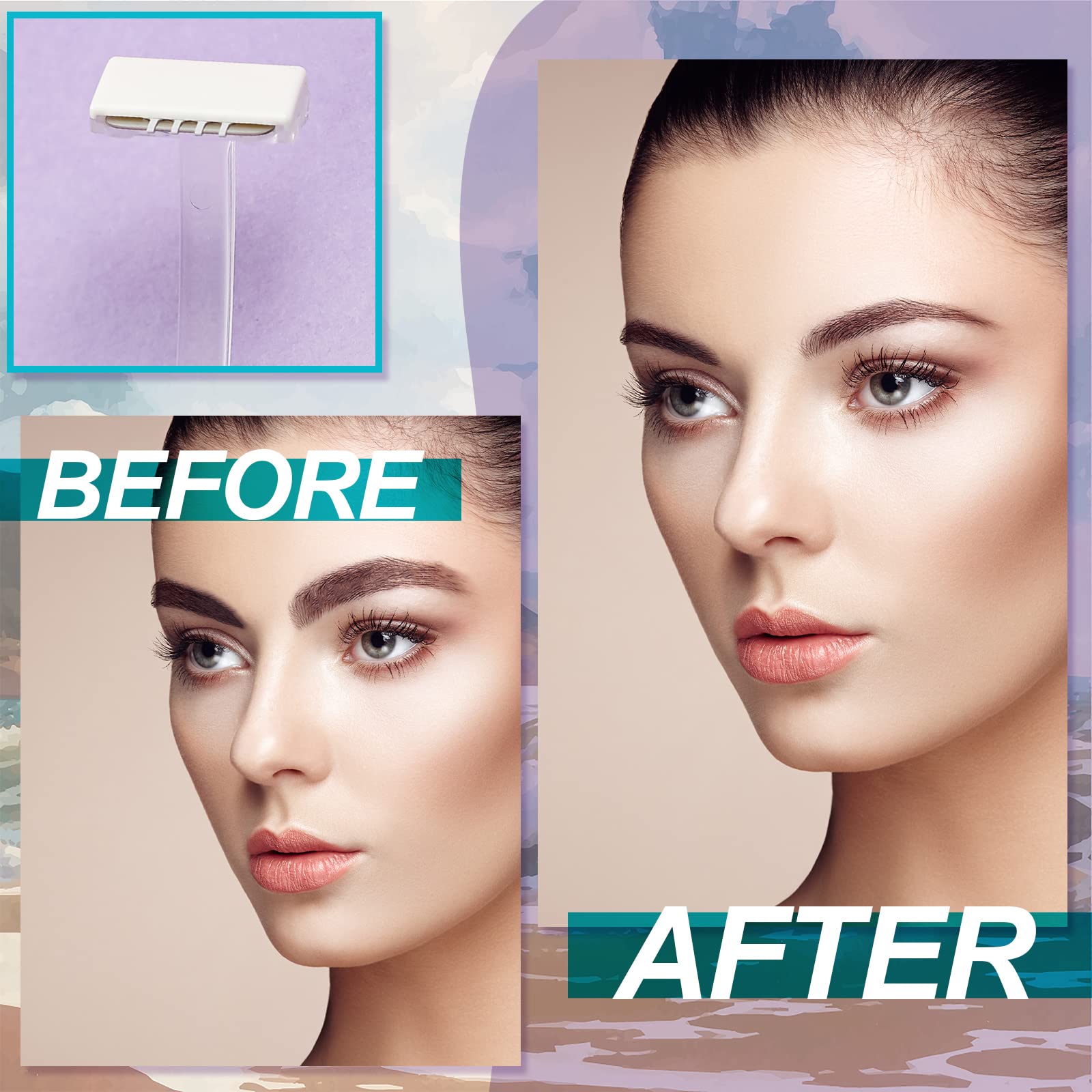 4 Pieces Eyebrow Razor Multipurpose T Shaped and L Shaped Dermaplane Razor Facial Razor Eyebrow Hair Trimmer Eyebrow Shaper for Women