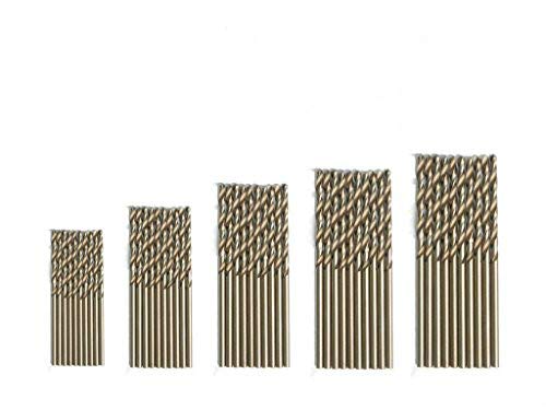 50PCS Cobalt Drill Bit Set (1/16", 5/64", 3/32", 7/64", 1/8") HSS M35 Twist Bits