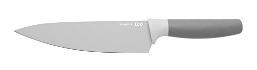 Berghoff Leo Ceramic Coated Non-Stick Chefs Knife with Soft Touch Handle, 19cm, Stainless Steel, Grey, 6.5 x 34 x 2.5 cm