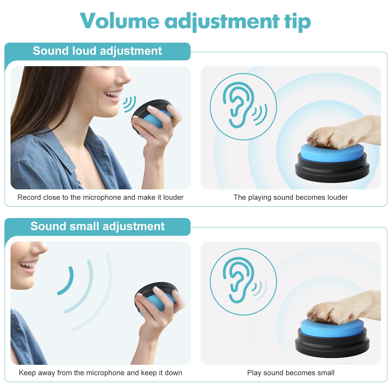 5 Pack-Dog Buttons for Communication Starter Pack,πΏπ€π π½πͺπ©π©π€π£π¨ πππ‘π ,Training Pet to Speaking Buttons,Speech Buttons with Words Voice Record Buttons,Push Buttons to Talk-Dog Gifts&Stuff